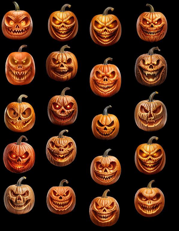 Halloween Jack O'lanterns Clip Art Volume 1 - Etsy