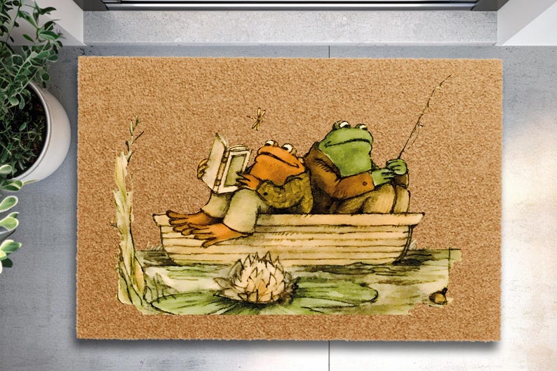 Frog and Toad Door Mat, Funny Frog Welcome Coir Mat, Bookish ...