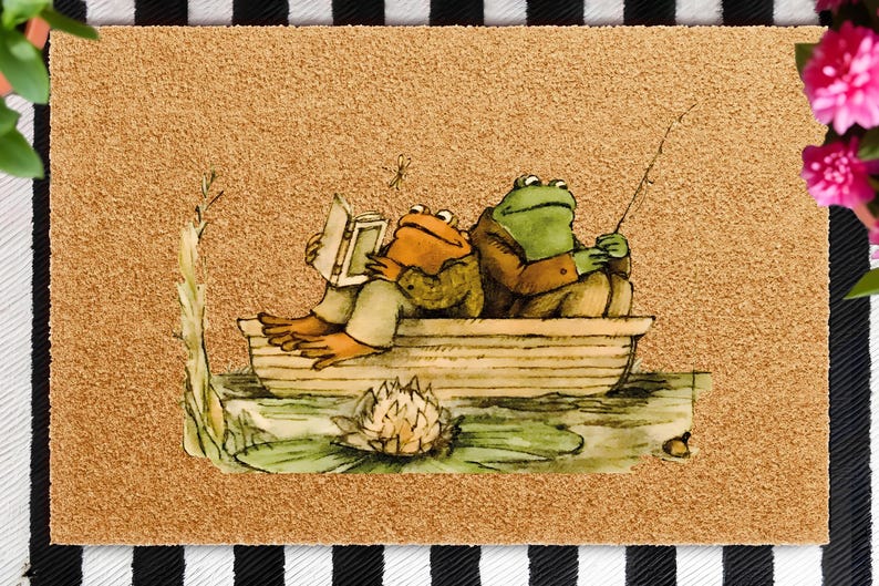 Frog and Toad Door Mat, Funny Frog Welcome Coir Mat, Bookish ...