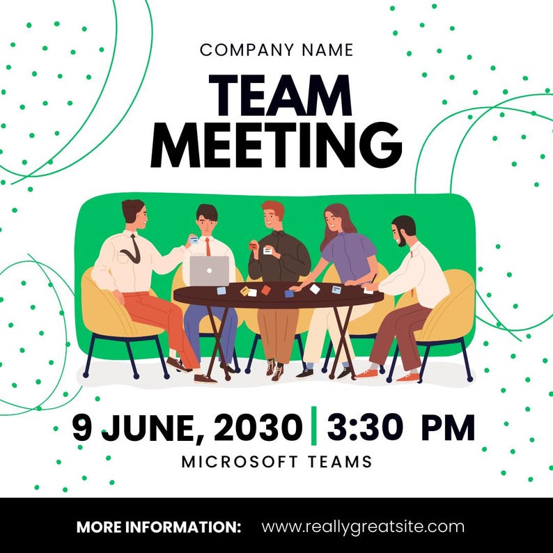 Customizable Digital Meeting Flyer | Editable PDF Template ...