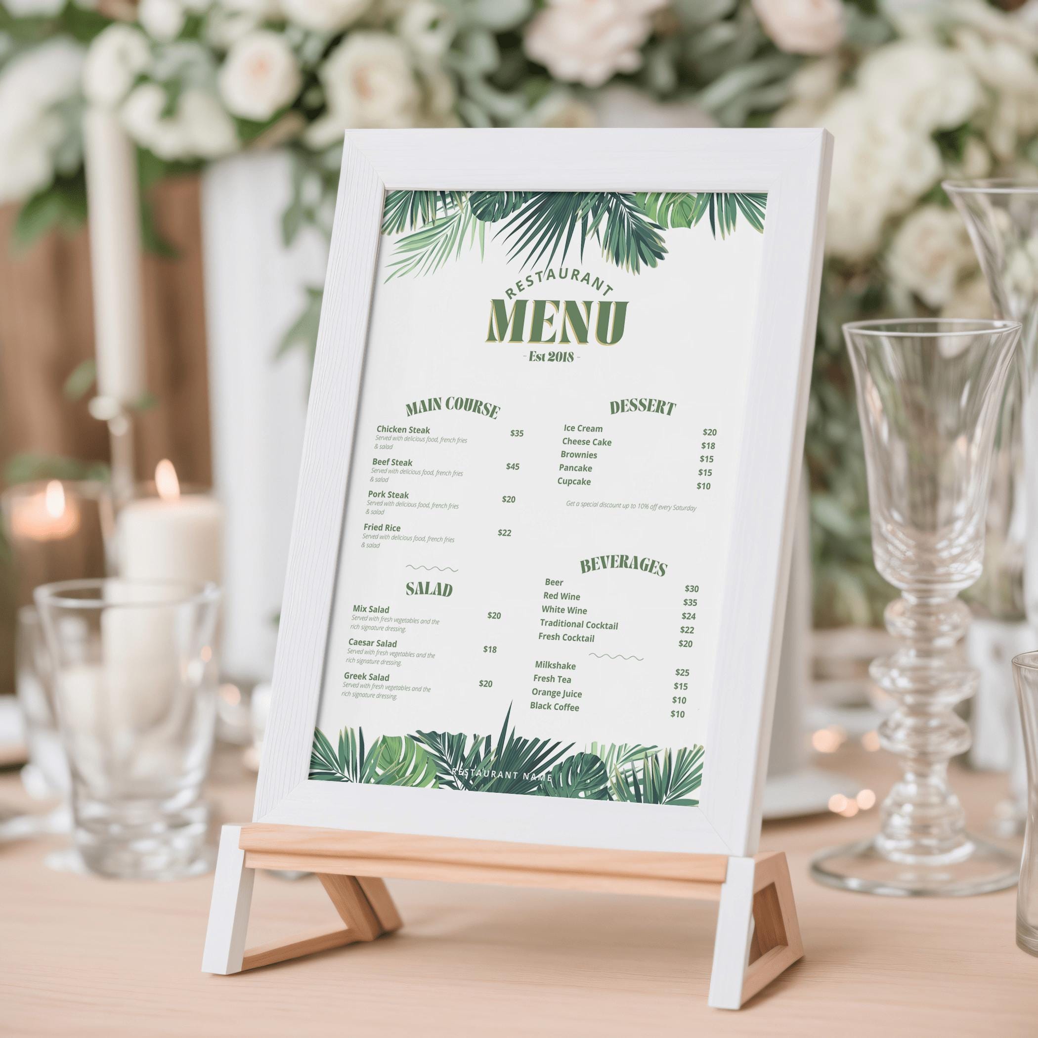 Customizable Restaurant Menu Template | Editable PDF | Modern Menu ...
