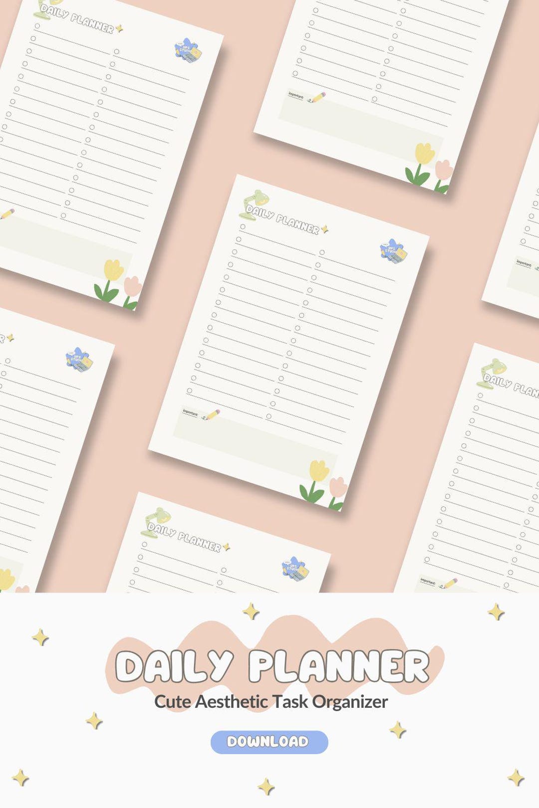 Minimalist Daily Planner - Printable To-do List | Cute Aesthetic Task ...