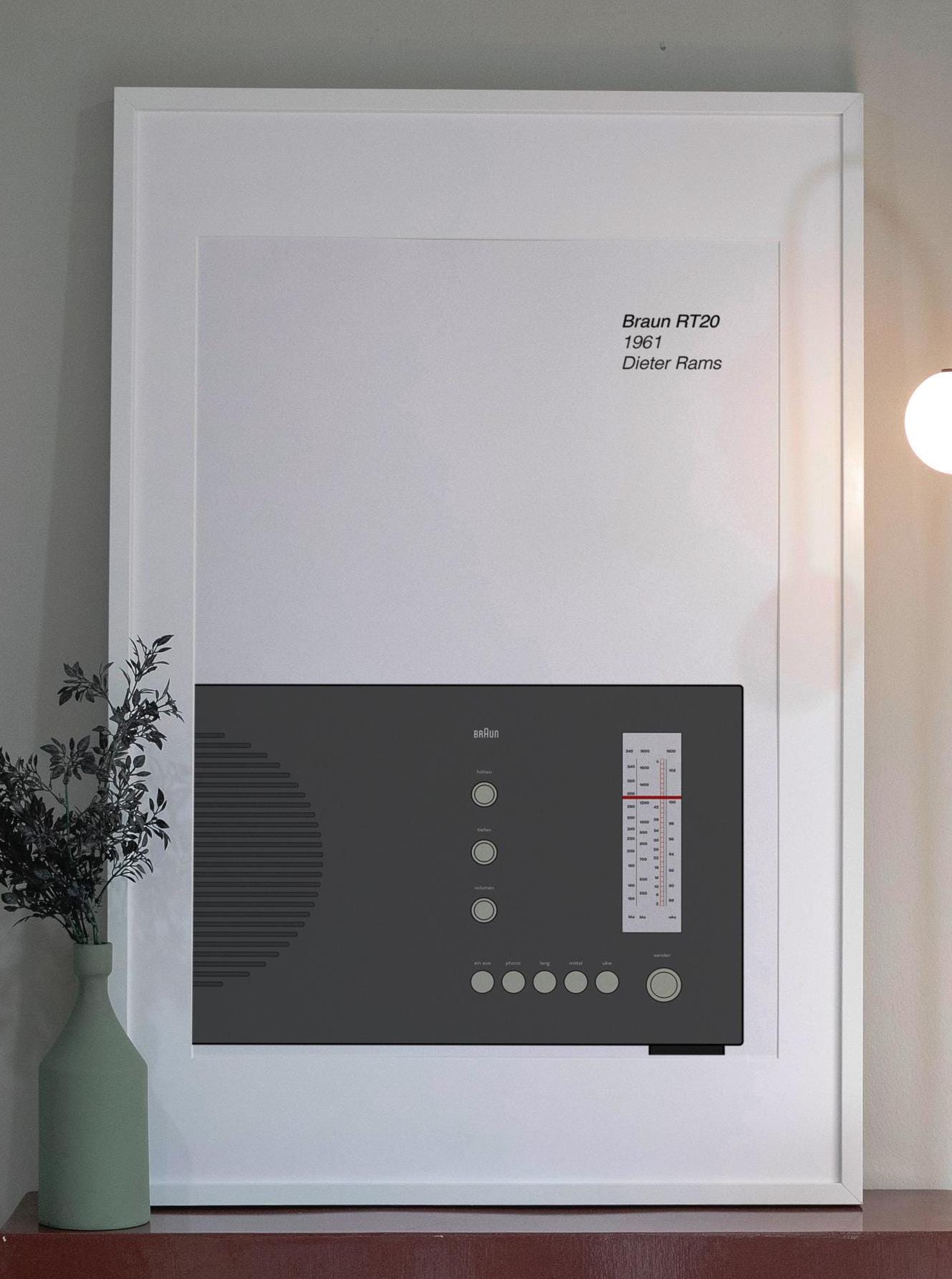 Iconic Braun RT20 Radio 1961 Illustration Dieter Rams Bauhaus Poster - Etsy