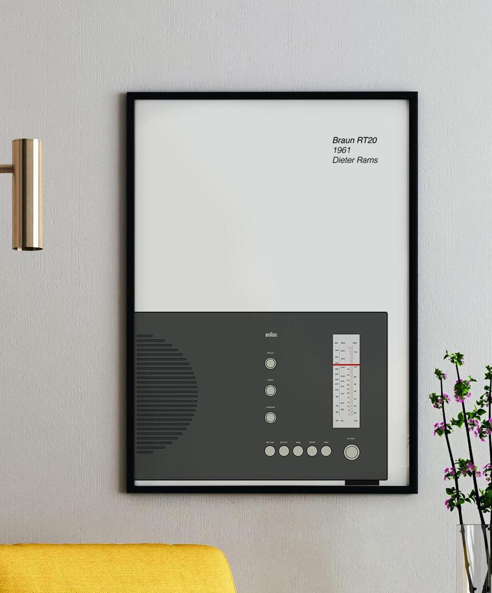 Iconic Braun RT20 Radio 1961 Illustration Dieter Rams Bauhaus Poster - Etsy