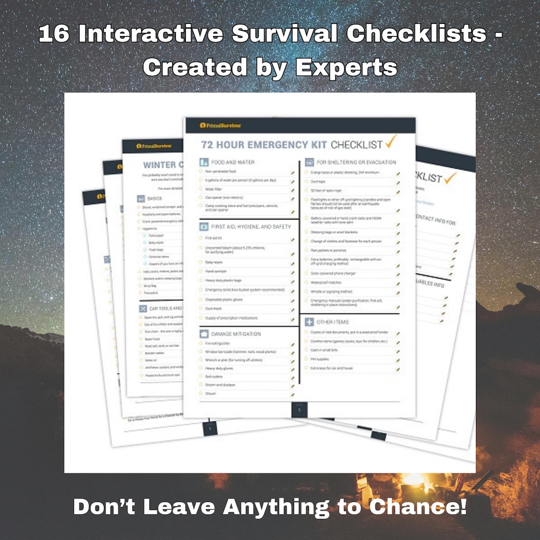 16 Survival and Emergency Preparedness Checklists - Prepping Checklists ...