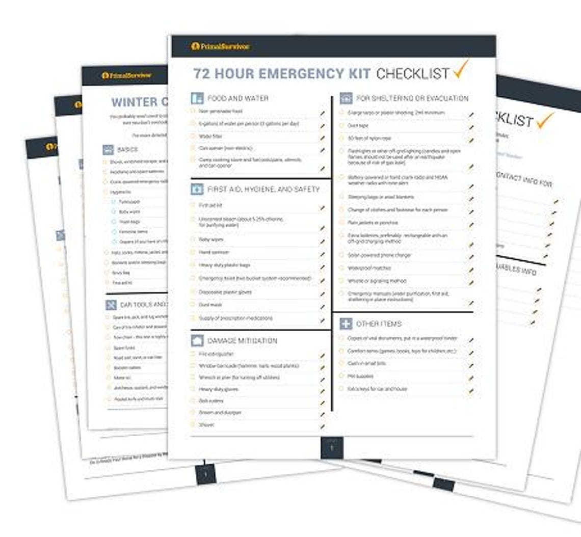 16 Survival and Emergency Preparedness Checklists - Prepping Checklists ...