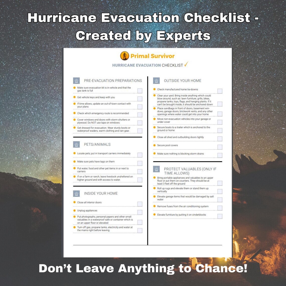 Hurricane Evacuation Checklist - Fully Interactive and Editable. - Etsy