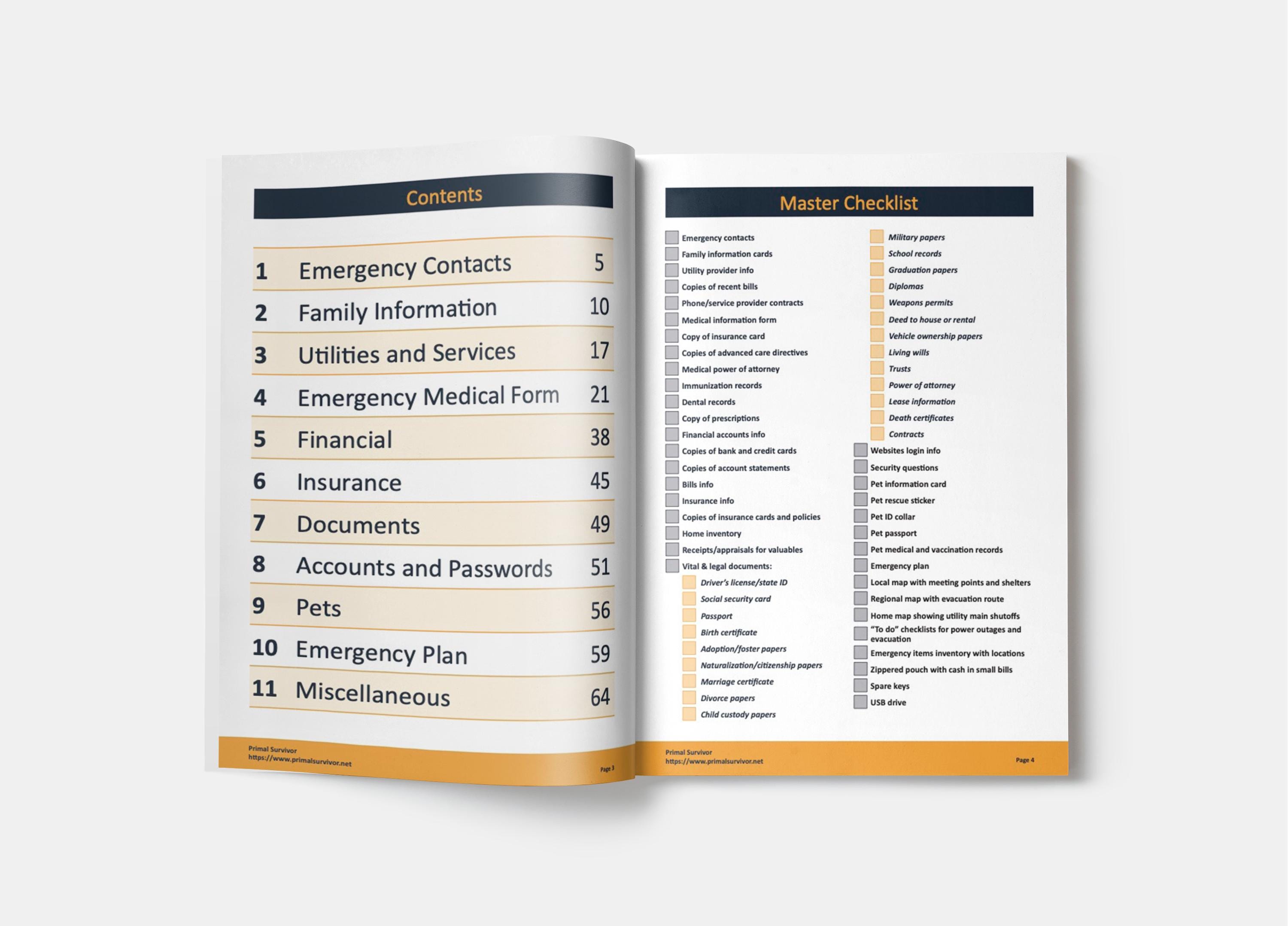 Emergency Binder and Planner - Fillable and Printable PDF. in Case of ...
