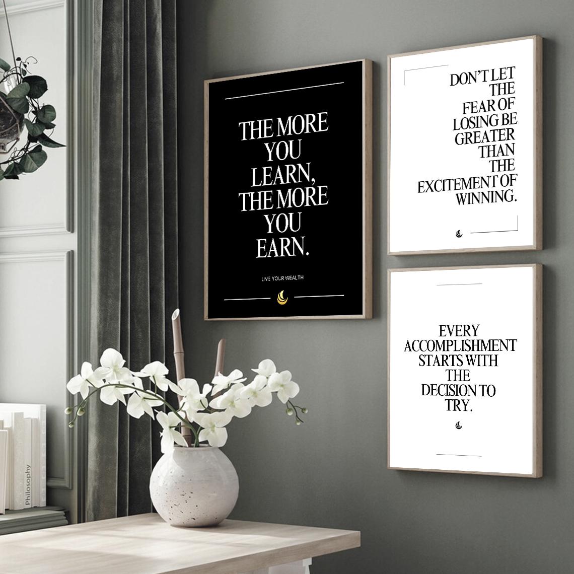 Try - Motivational Wall Art Office Decor Dorm Room Inspirational Quotes ...