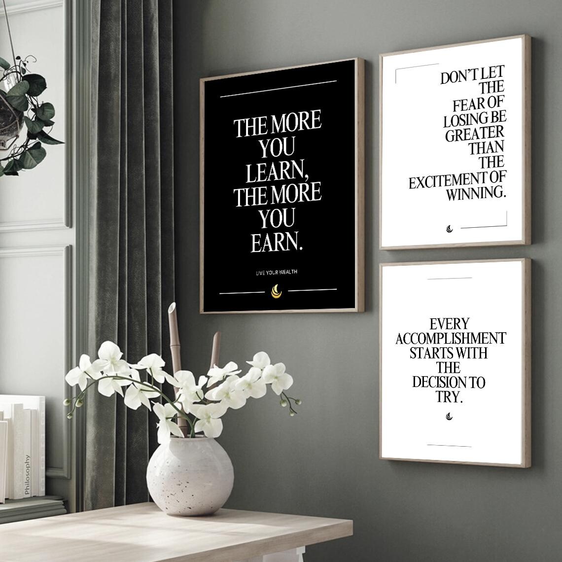 Winning - Motivational Wall Art Office Decor Dorm Room Inspirational ...