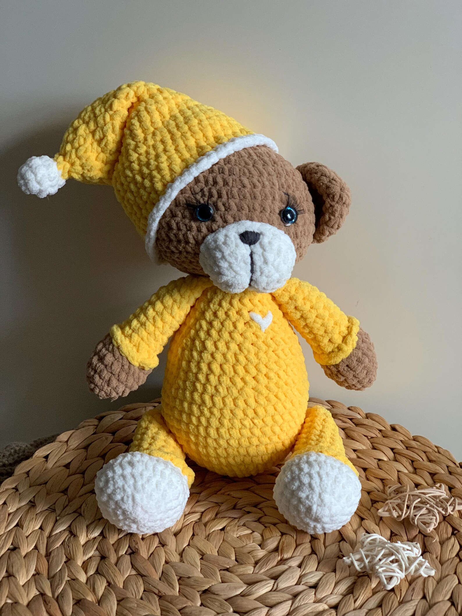 Cute Bear in Pajamas. Handmade Plush Toy, Amigurumi Toy. A Good Gift ...