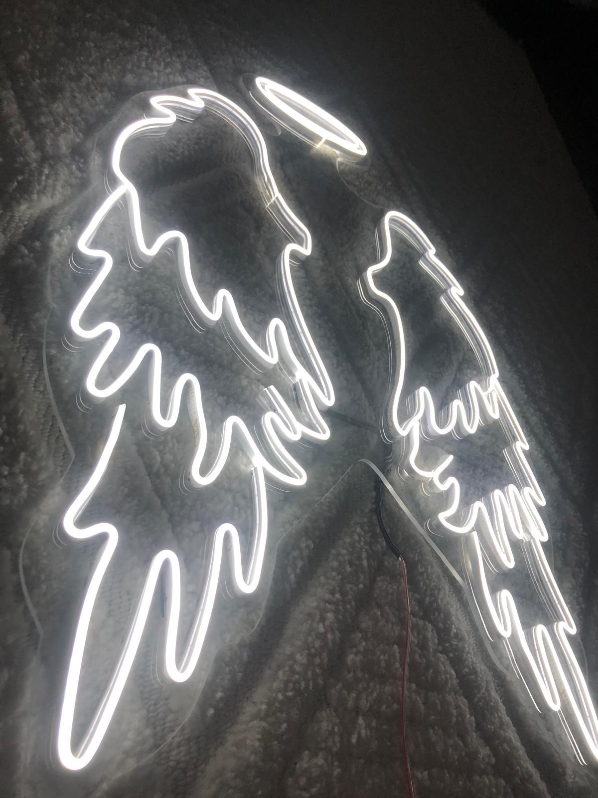 Angel Wing Neon Signwine Neon Sign/angel Wing Led Giftled Sign/angel ...
