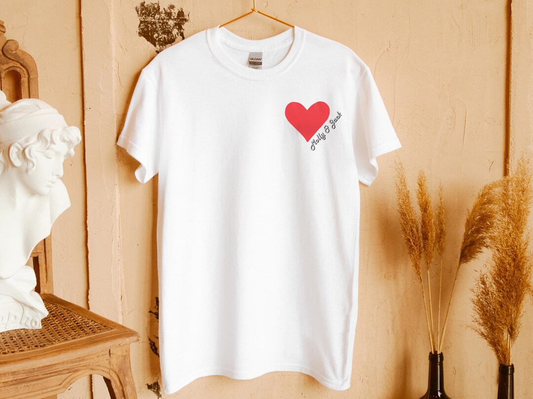 Personalized Red Heart Kids Names T-shirt - Custom Mum Gift - Etsy