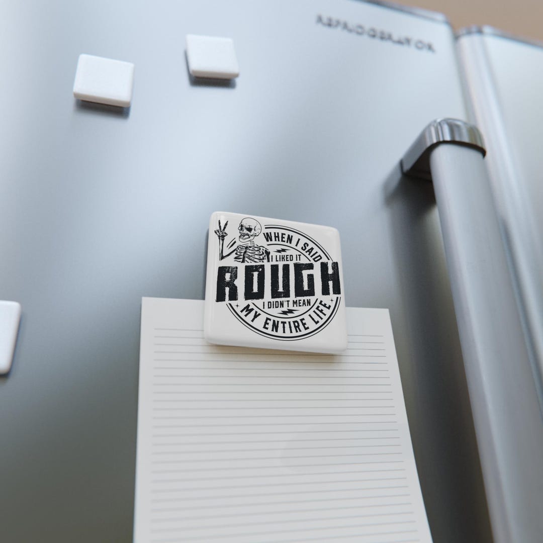 Skeleton Magnet: Rough Life Porcelain Fridge Decor - Etsy