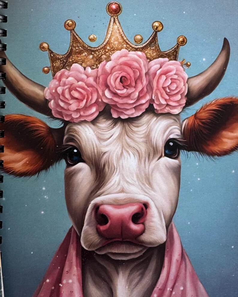 Princess Moo Spiral Notebook - Ruled Line, Journal, Cute Cow Notebook ...