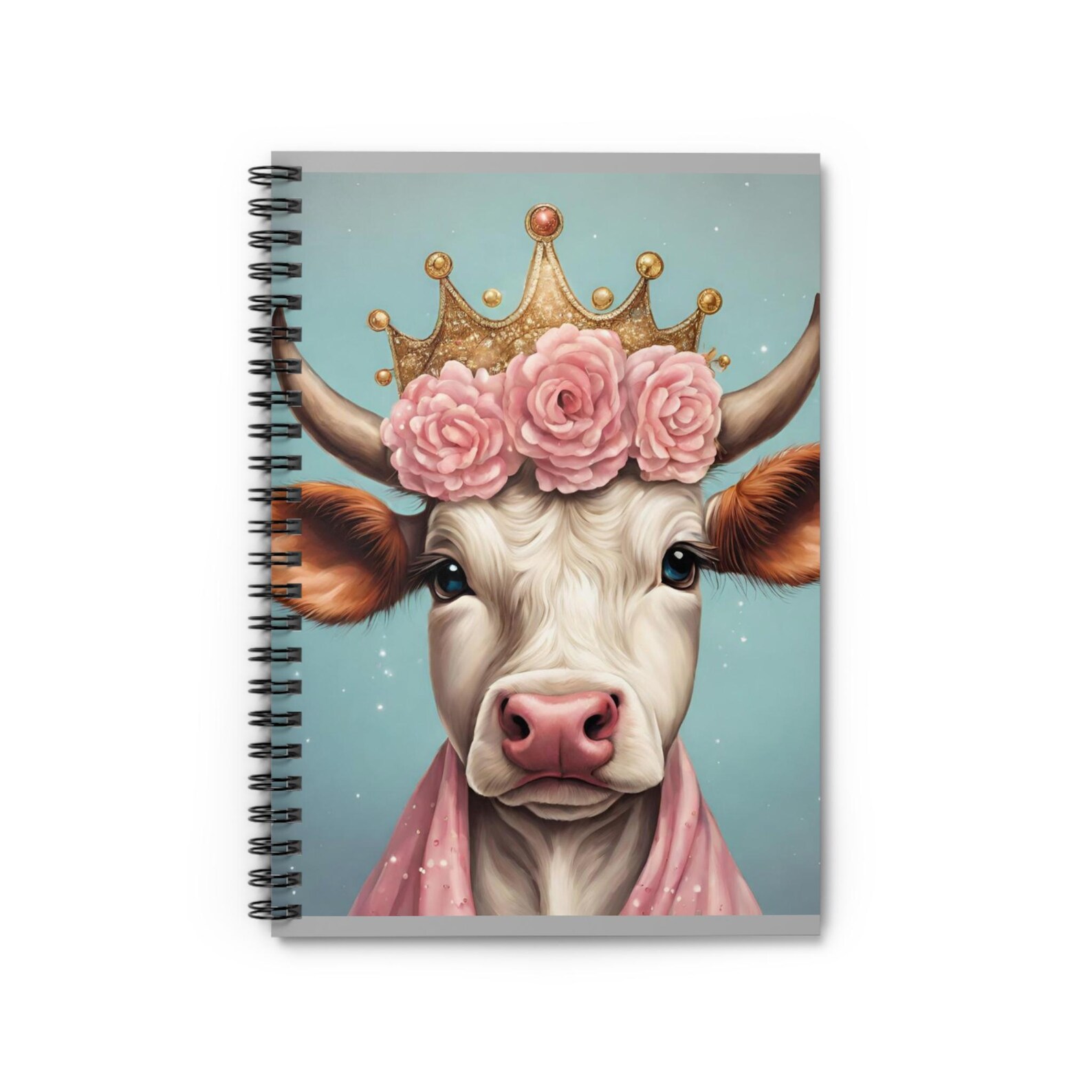 Princess Moo Cow Spiral Notebook - Cute Farm Animal Journal - Etsy