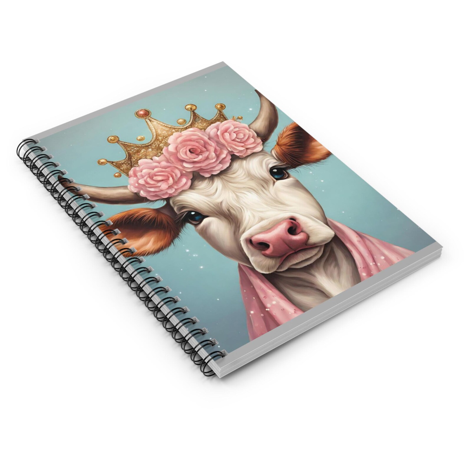 Princess Moo Cow Spiral Notebook - Cute Farm Animal Journal - Etsy