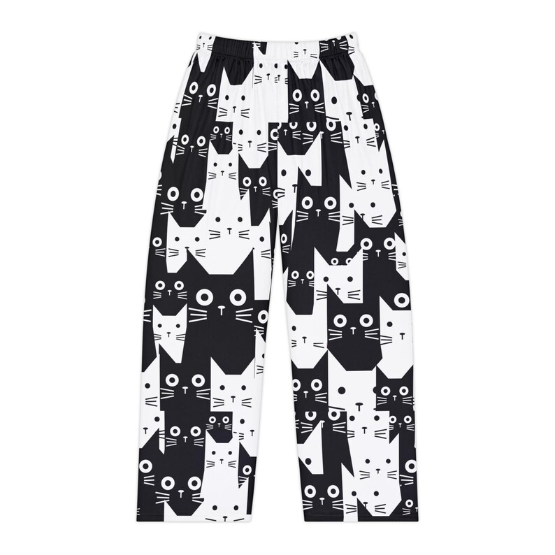 Black and White Cat Pajama Pants | Funny Cat Print Loungewear - Etsy