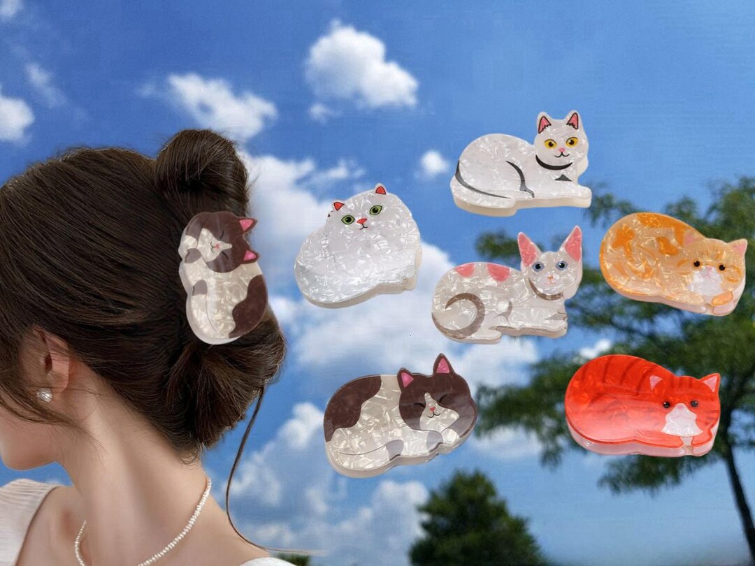 Cute Cat Claw Clip | Cartoon Animal Hair Clip for Animal Lovers - Etsy