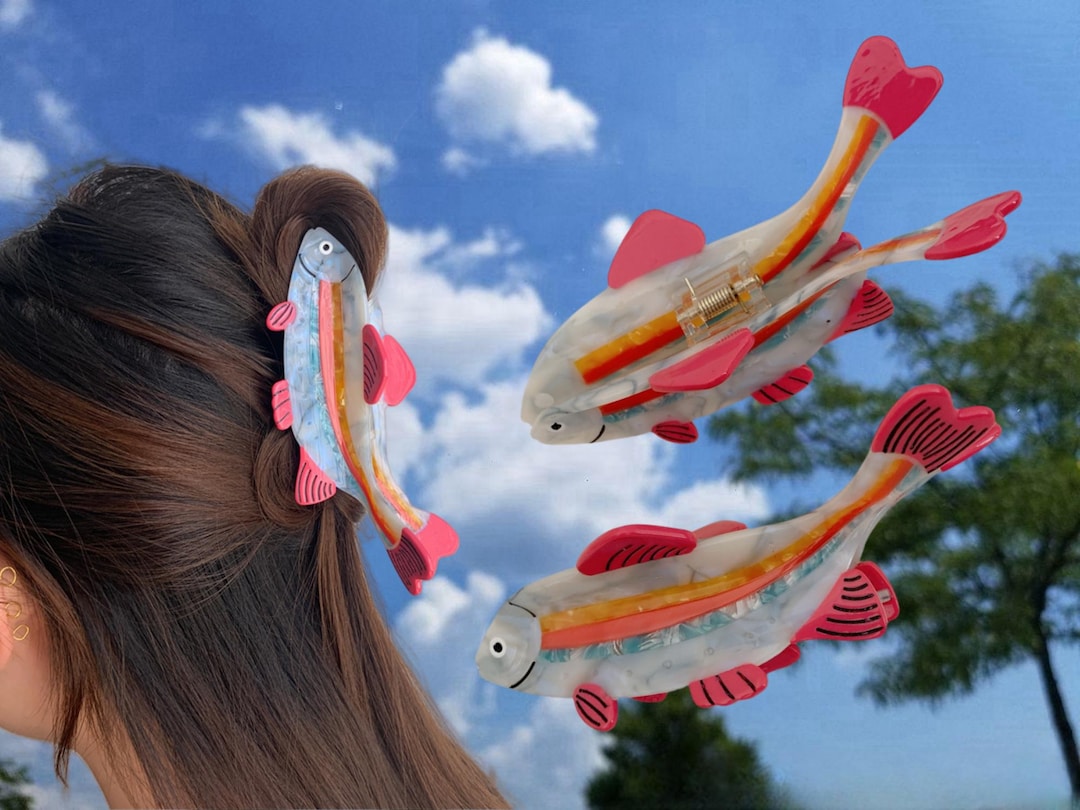 Rainbow Fish Claw Clip | Cute Fish Acetate Hair Clip | Funny Ocean ...