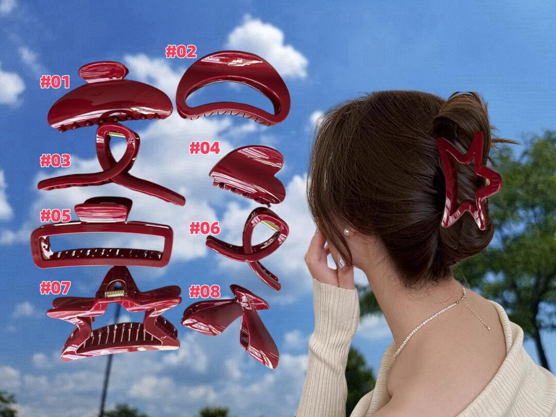 Vintage Cherry Red Hair Claw Clip: French Handmade Barrettes - Etsy