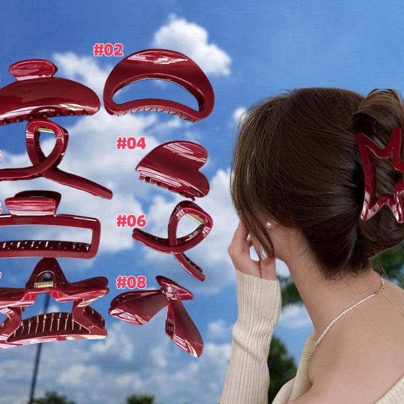 Red Hair Clips - Etsy UK