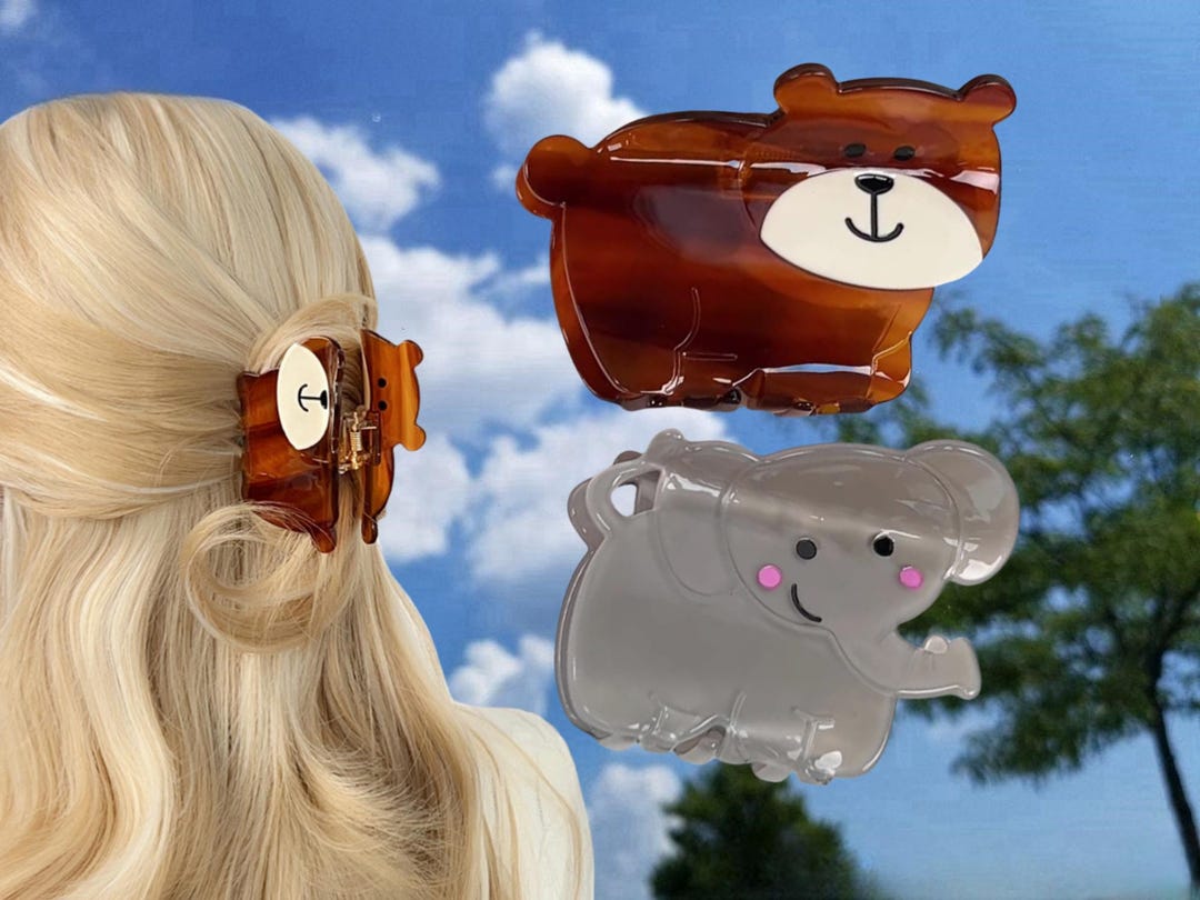 Bear Cartoon Hair Clips | Elephant Hair Clamps | Cute Animal Design ...