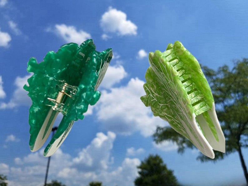 Bok Choy Hair Claw Clip | Acetate Large Hair Clips | Veggie Hair Clip ...