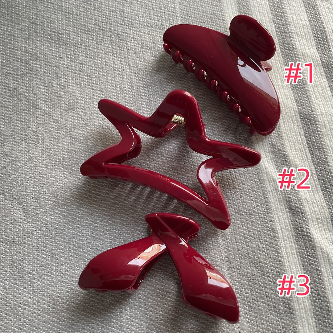 Handmade Red Resin Hair Claw Clip: French Fashion Style Hair Accessory ...
