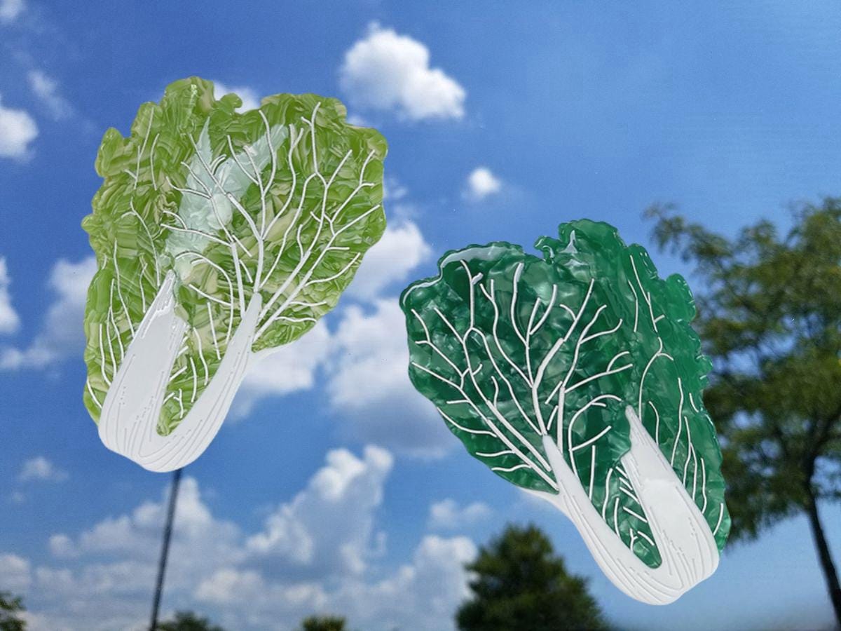 Bok Choy Hair Claw Clip | Acetate Large Hair Clips | Veggie Hair Clip ...
