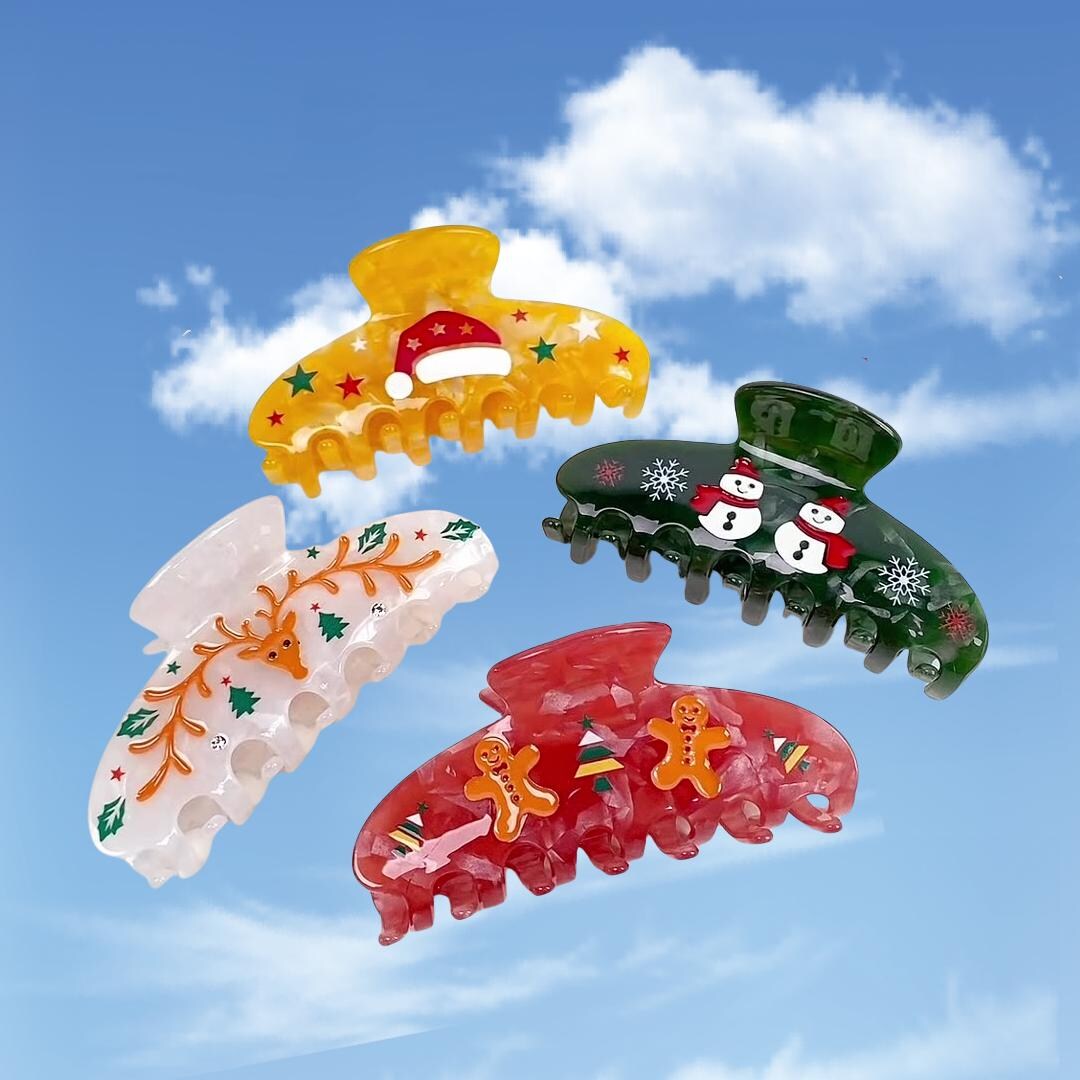 Christmas Claw Clip: Holiday Hair Clip, Festive Gift - Etsy