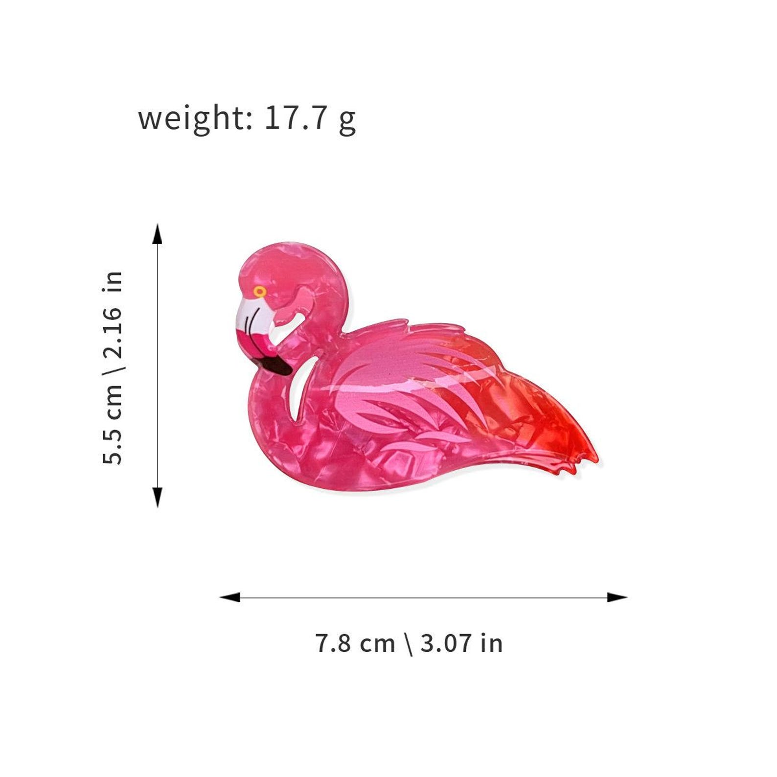 Flamingo Hair Claw Clip: Acrylic Y2K Animal Accessory - Etsy