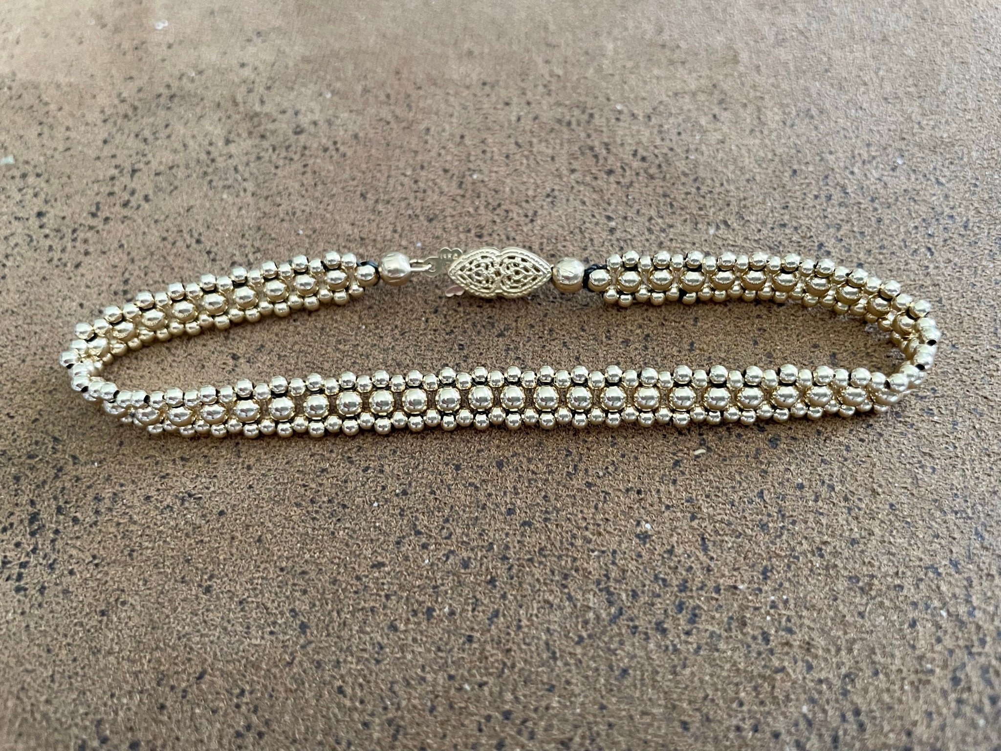 Gold Thin Beaded Bracelet Pattern - Etsy