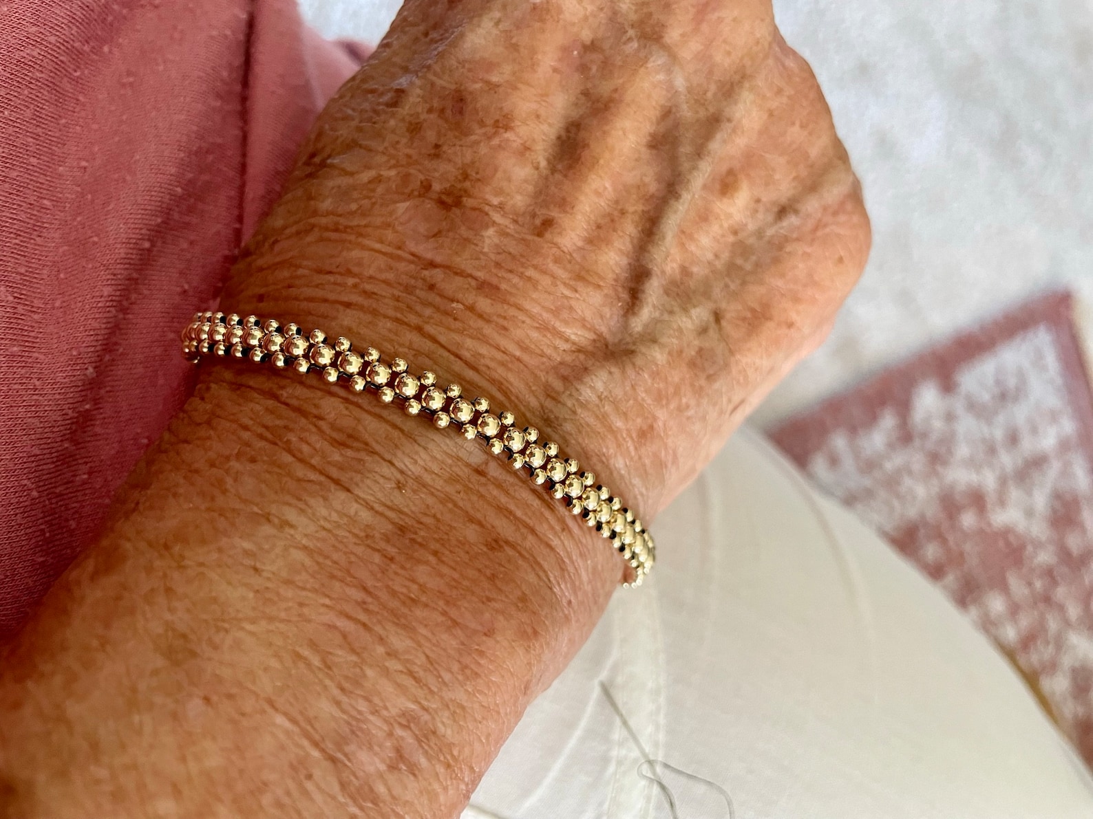 Gold Thin Beaded Bracelet Pattern - Etsy