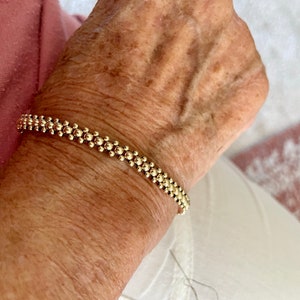 Gold Thin Beaded Bracelet Pattern - Etsy