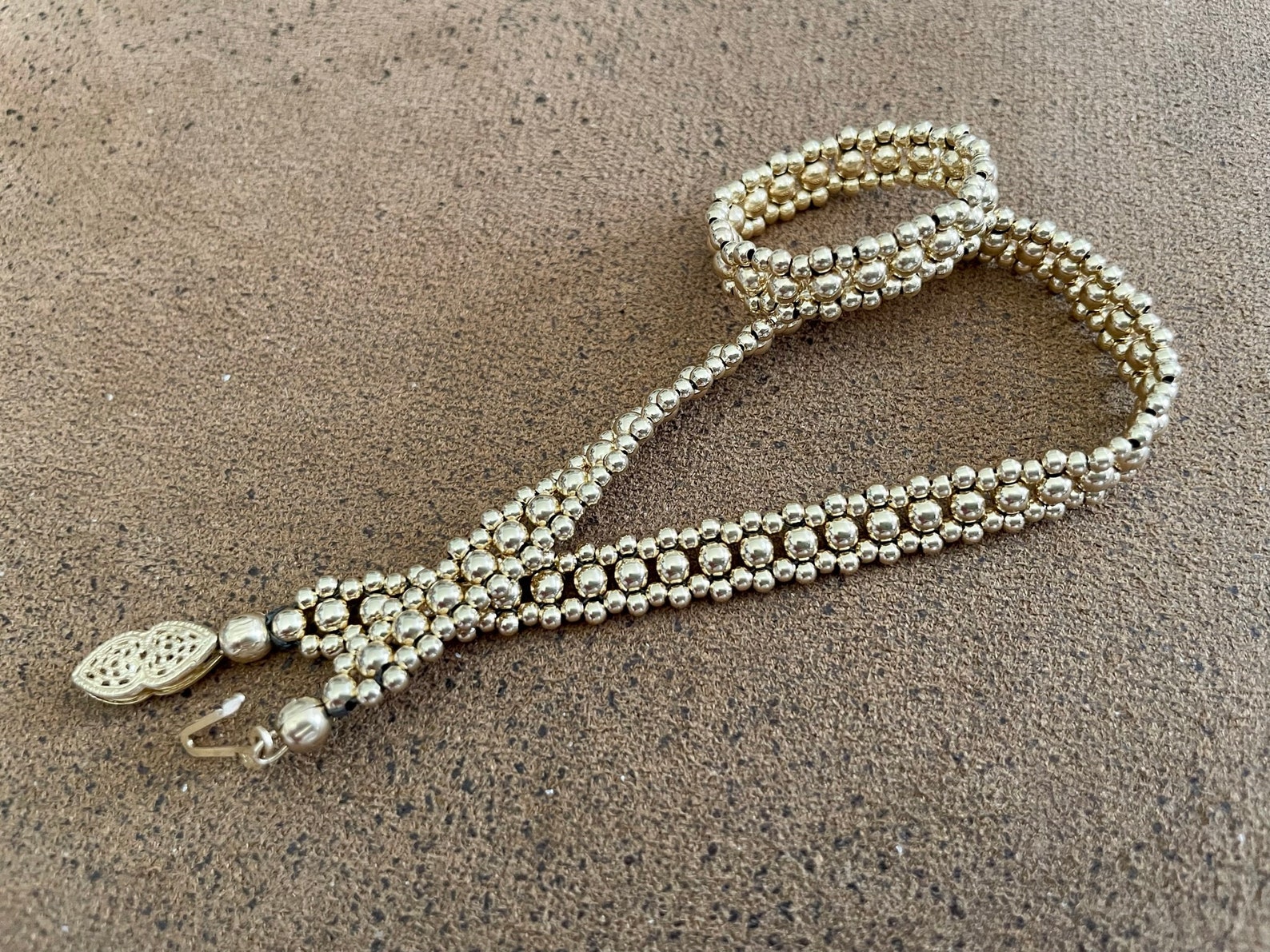 Gold Thin Beaded Bracelet Pattern - Etsy