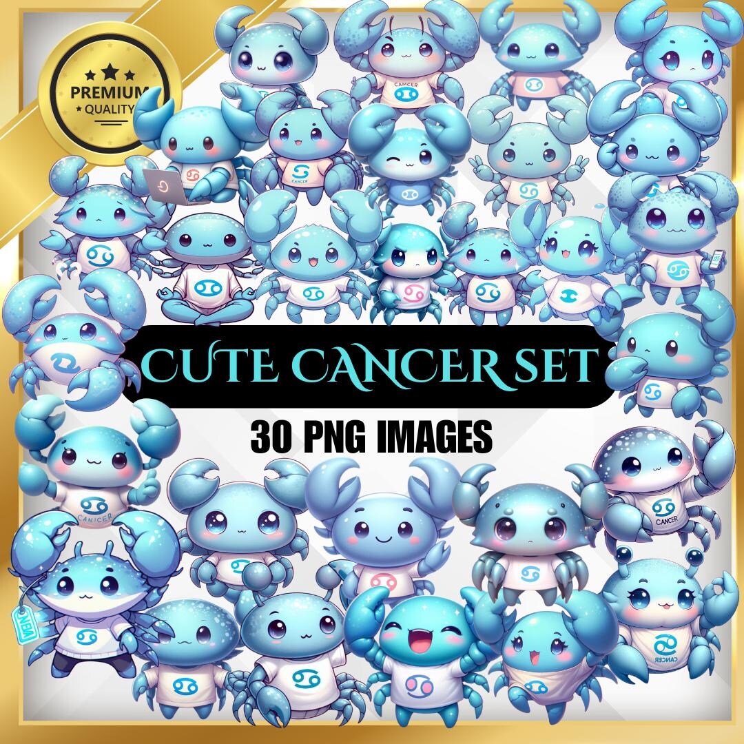 Cute Cancer Clipart Set, Digitalful Clipart, PNG Downloading, Artful ...
