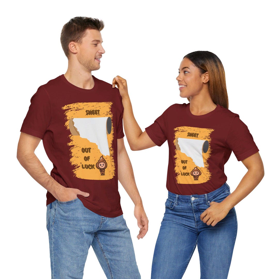 Funny Poop Emoji T-shirt - 'sheet Out of Luck' Humorous Graphic Tee ...