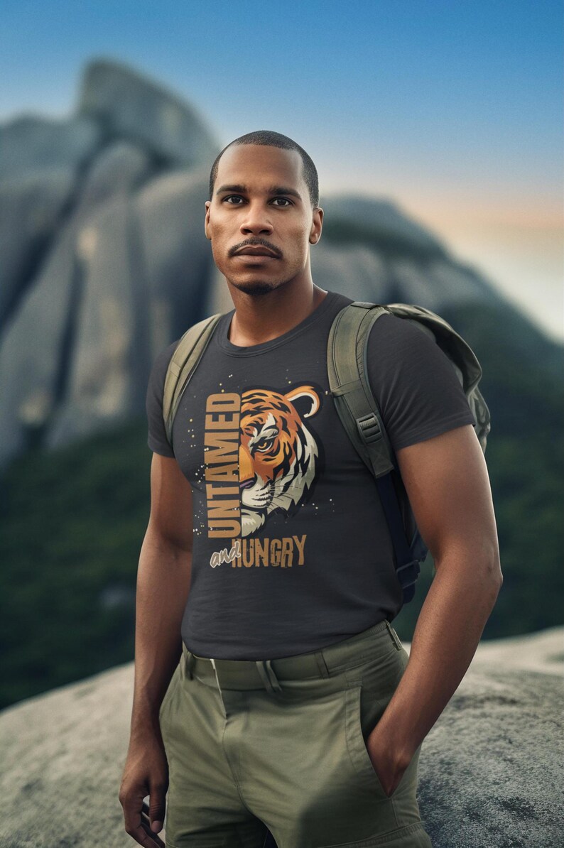 Untamed Tiger T-shirt - Wild Animal Graphic Tee, Adventure Jungle Shirt ...