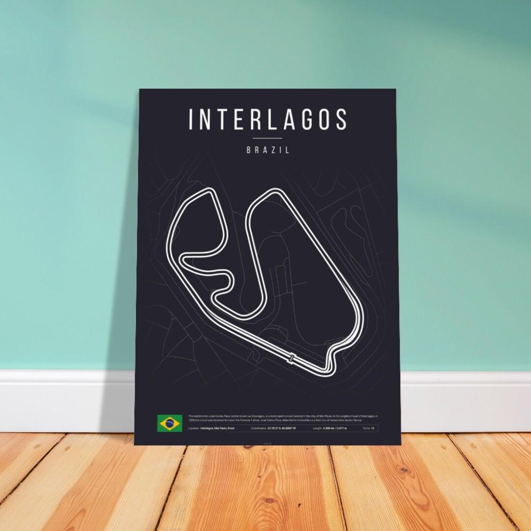 F1 Interlagos Circuit Poster - Etsy