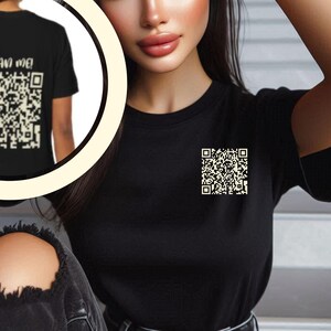 Middle Finger QR Code Funny Unisex T-shirt, Adult Sarcastic Joke Gag ...