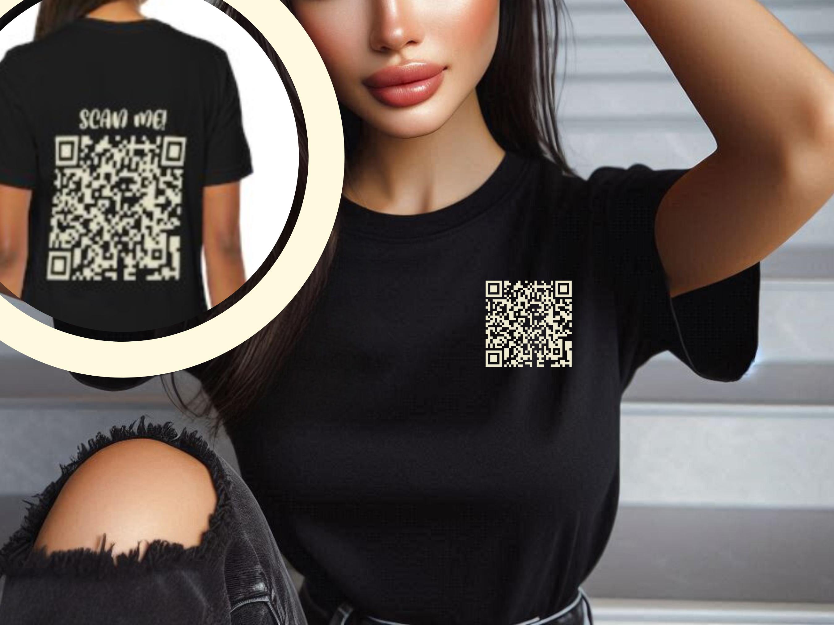 Middle Finger QR Code Funny Unisex T-shirt, Adult Sarcastic Joke Gag ...