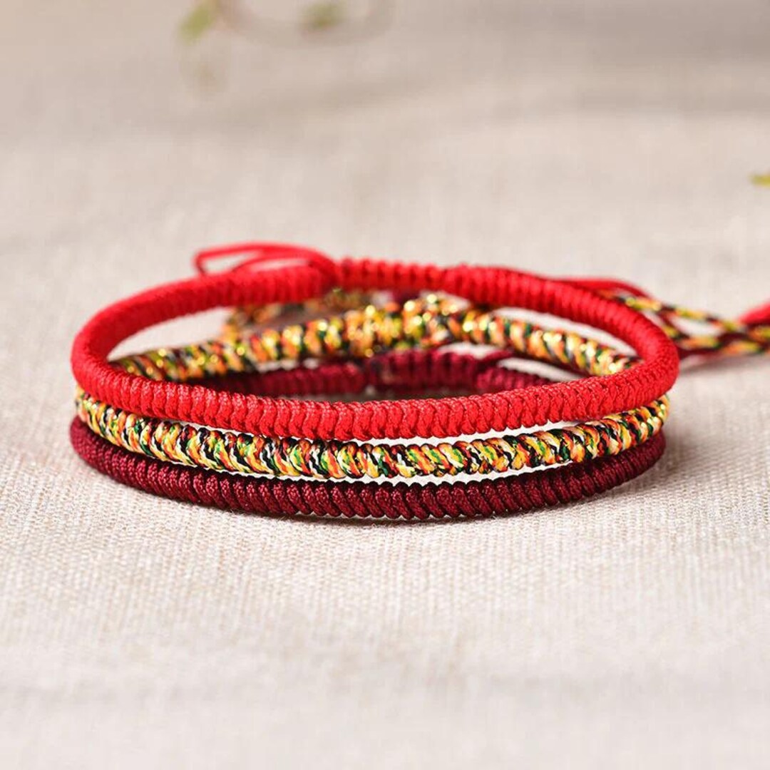 Tibetan Buddhist Knot Lucky Rope Bracelet Buddhist Knot Bracelet, Rope ...
