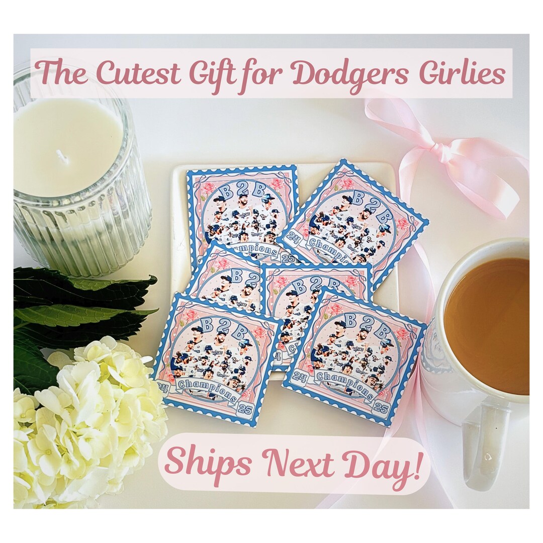 Cute LA Dodgers Girly Stamp Magnets | Back to Back World Series Champs ...