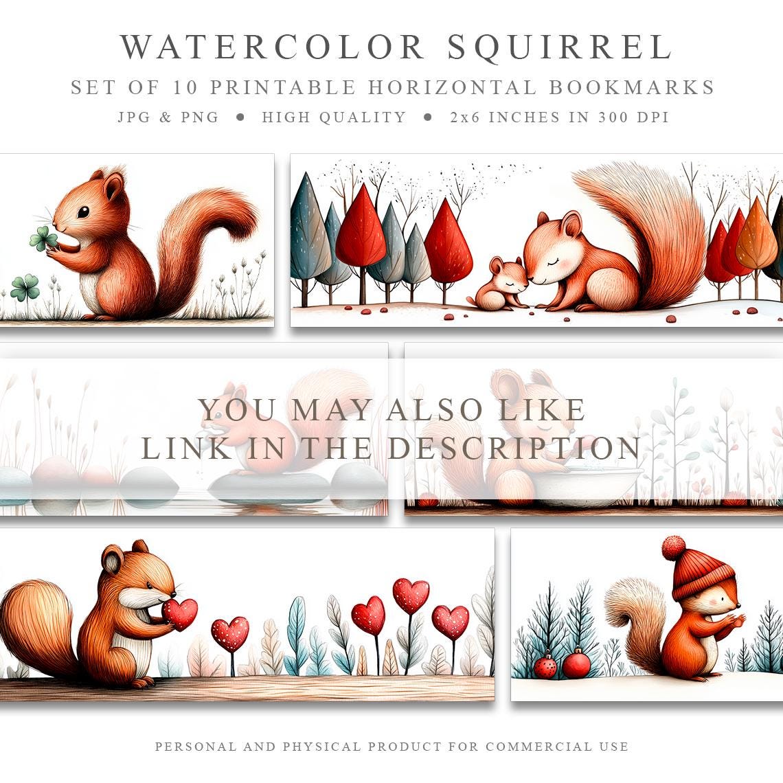 10 Polar Bear Horizontal Bookmarks Set, Digital Download, Christmas ...