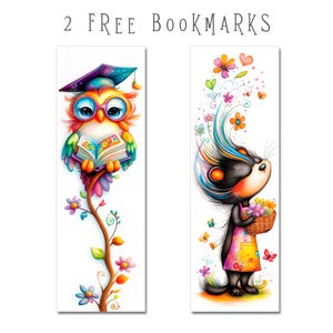 Quirky Animals (vol 1) Printable Bookmarks Set, Whimsical Colorful Art ...