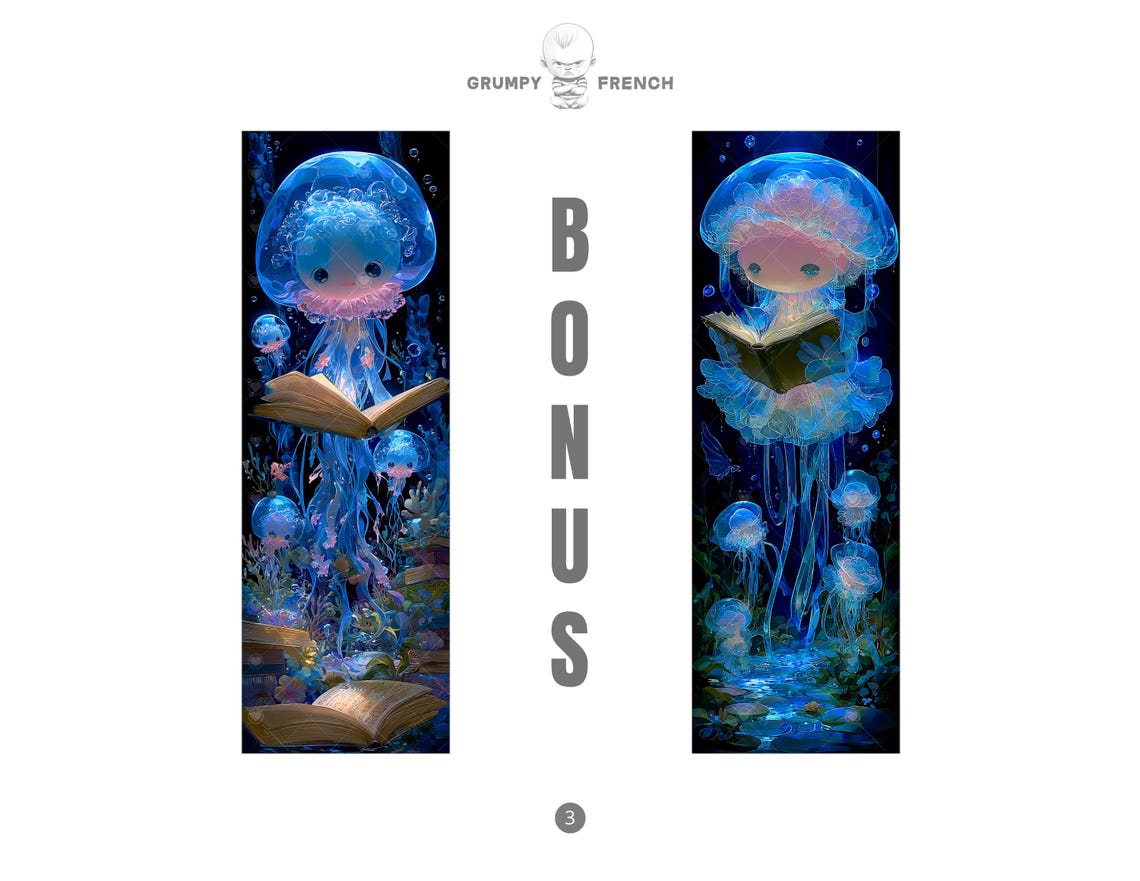 Jellyfish Bookmarks: Ocean Theme, Printable Readers (digital Download ...