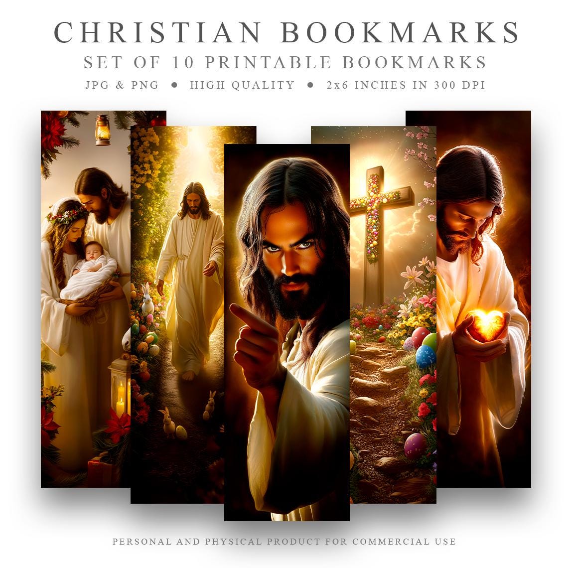 Christian Bookmarks Set: Jesus & Biblical Scenes (digital Download) - Etsy