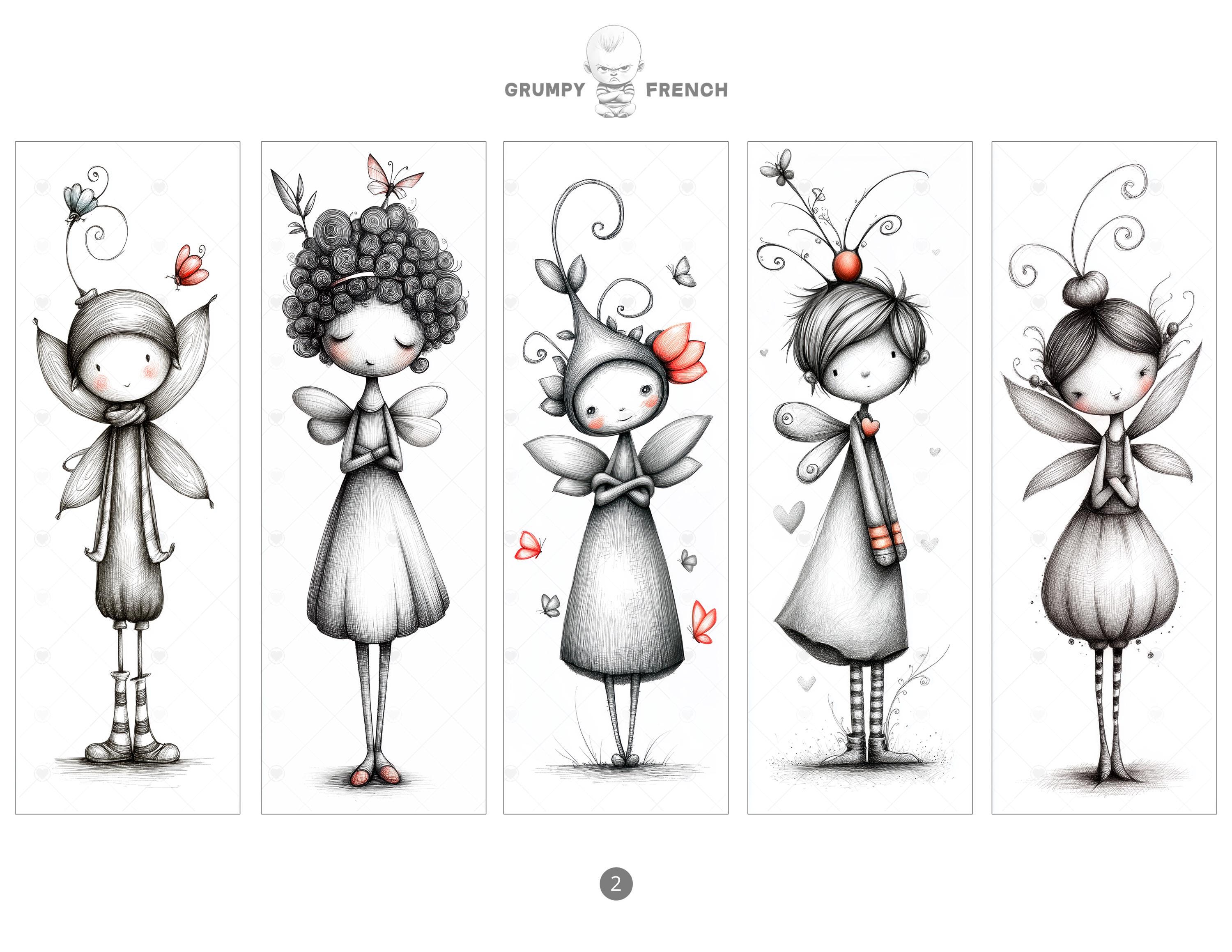 Pretty Fairy Bookmark Printable Set, Digital Download (JPG, PNG ...