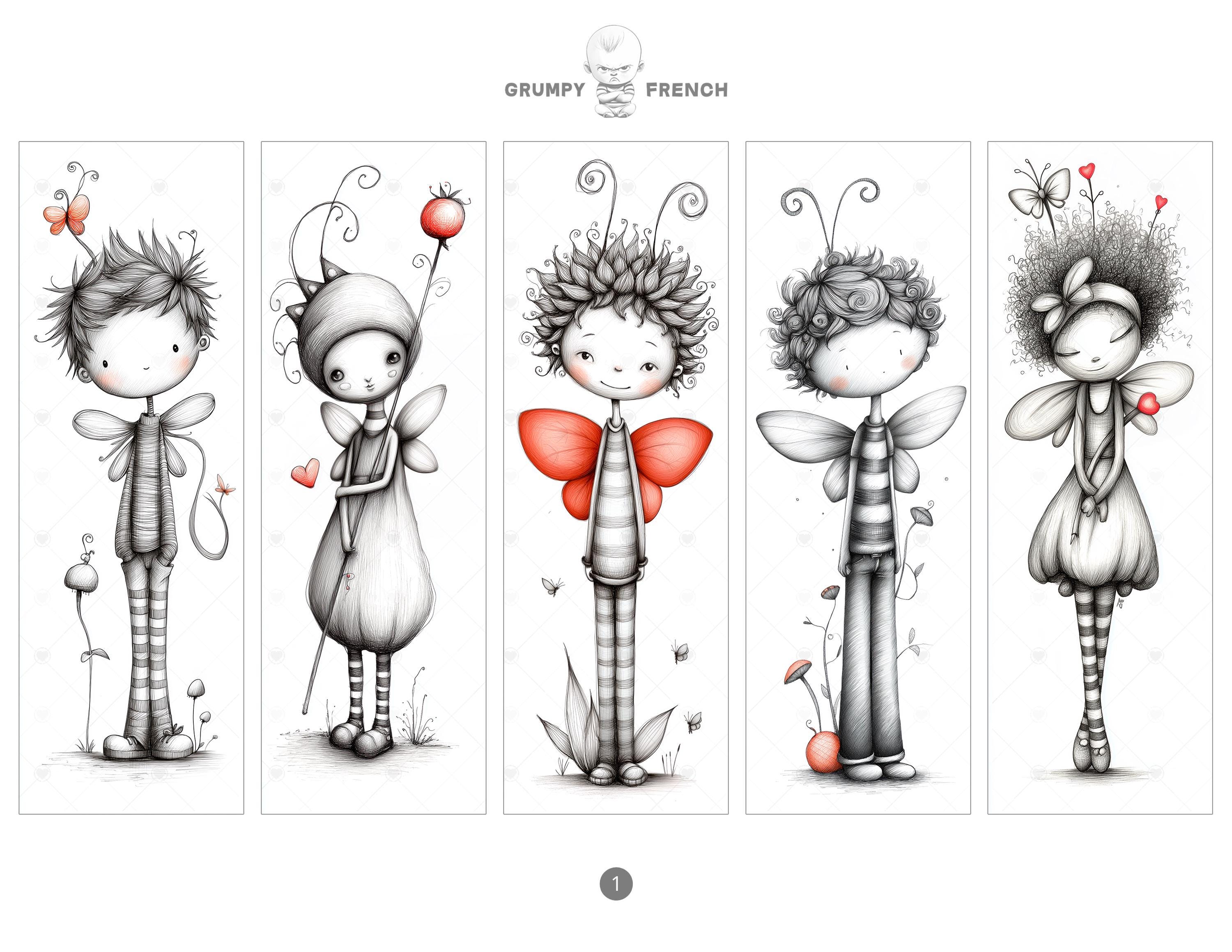 Pretty Fairy Bookmark Printable Set, Digital Download (JPG, PNG ...